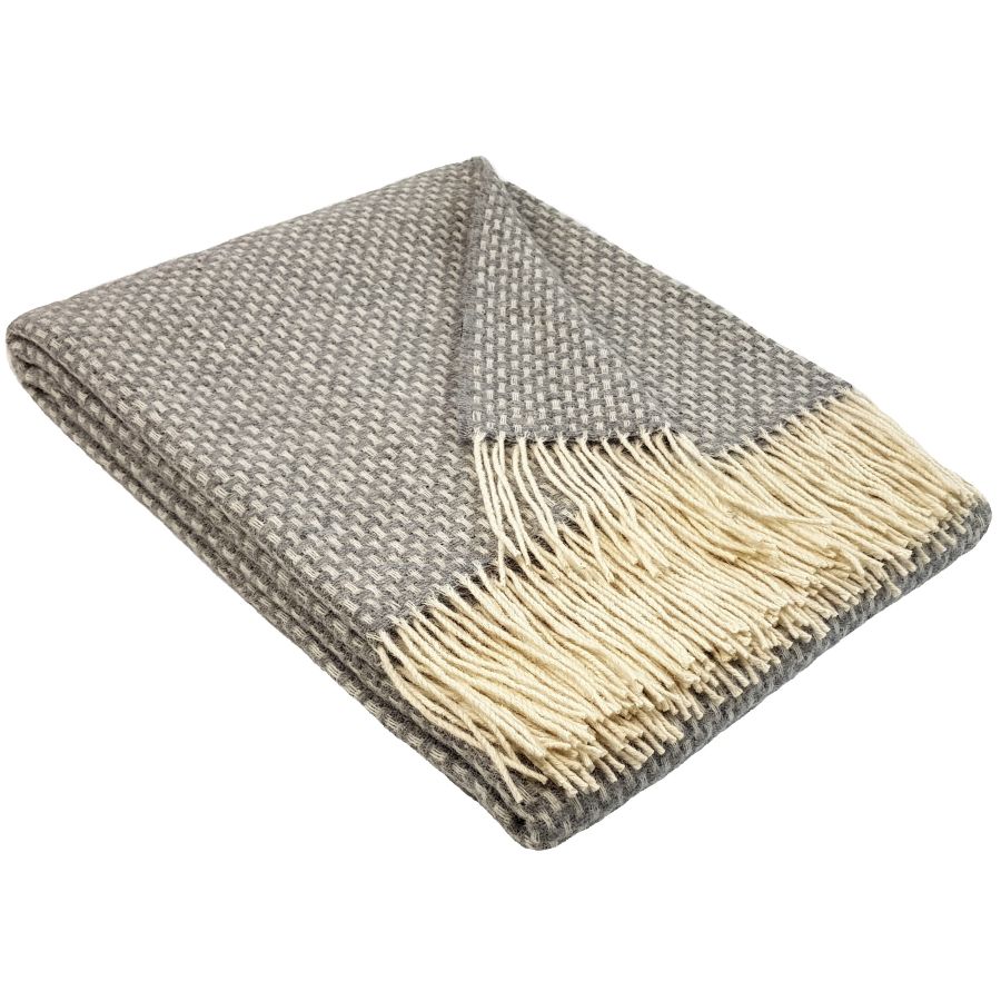 Vlněný pléd Knitted Grey - Lusito