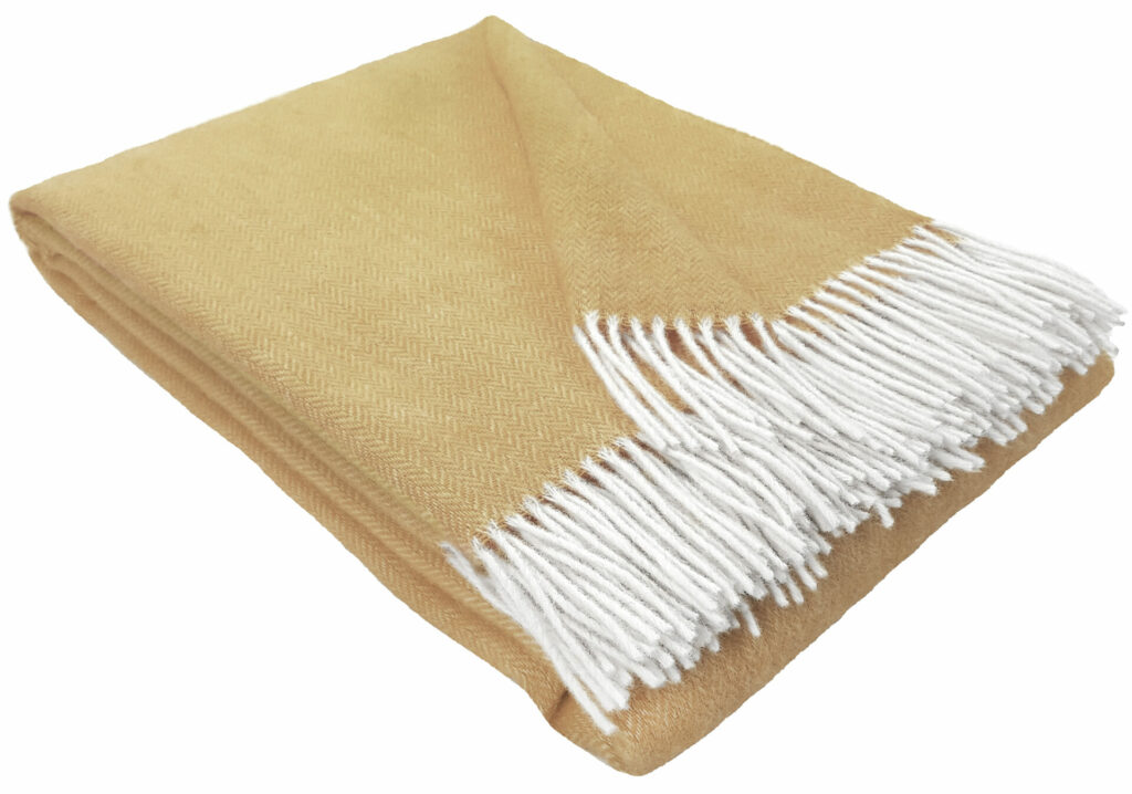 Vlněný pléd Fishbone Yellow - Lusito